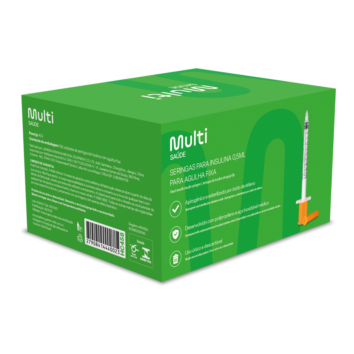 Seringa Insulina 0,5 Ml Com Agulha Fixa 30g Com 100 Unid | Auge App ...